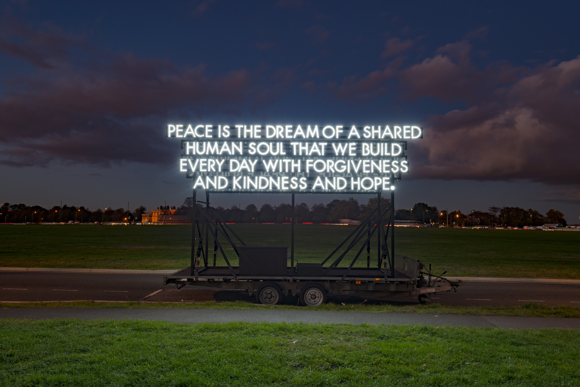 Large-scale "Peace Poem" by artist Robert Montgomery comes to ...